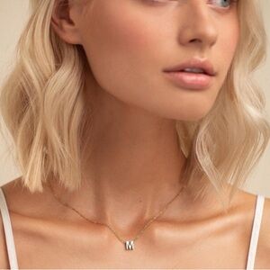 Jewelry | Womens Letter M Necklace Initial Letter Necklaces 18k Gold ...